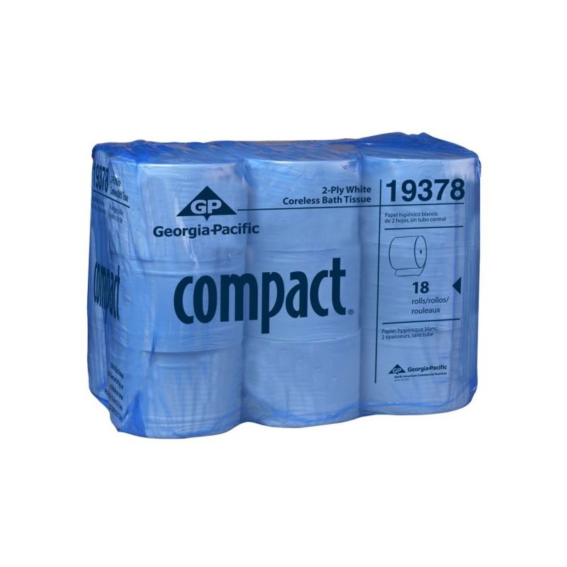 Georgia Pacific Compact® Coreless Toilet Paper, 2-Ply, White, 3.85x4.05" - 19378